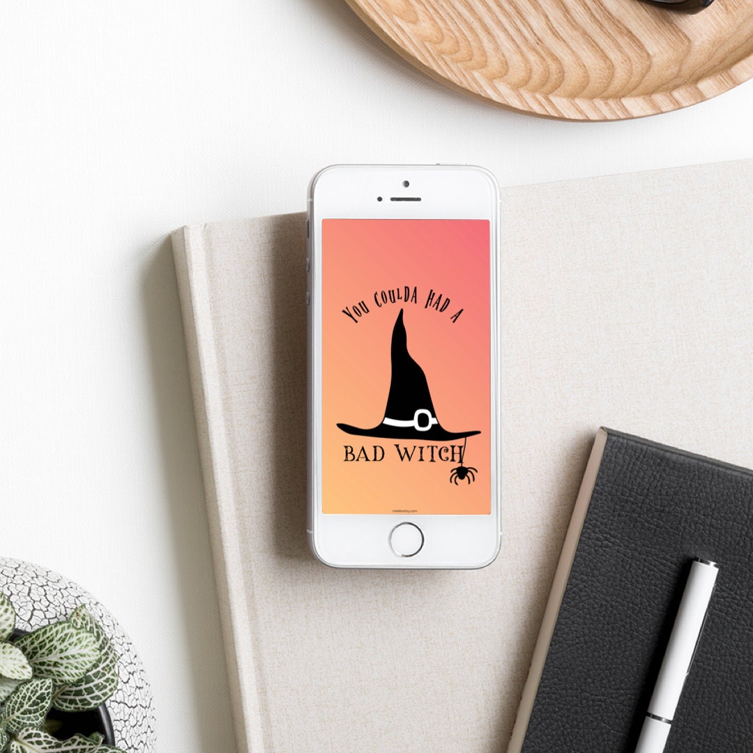 Phone Lock Screen and Home Screen Wallpaper BAD WITCH iPhone Background ...