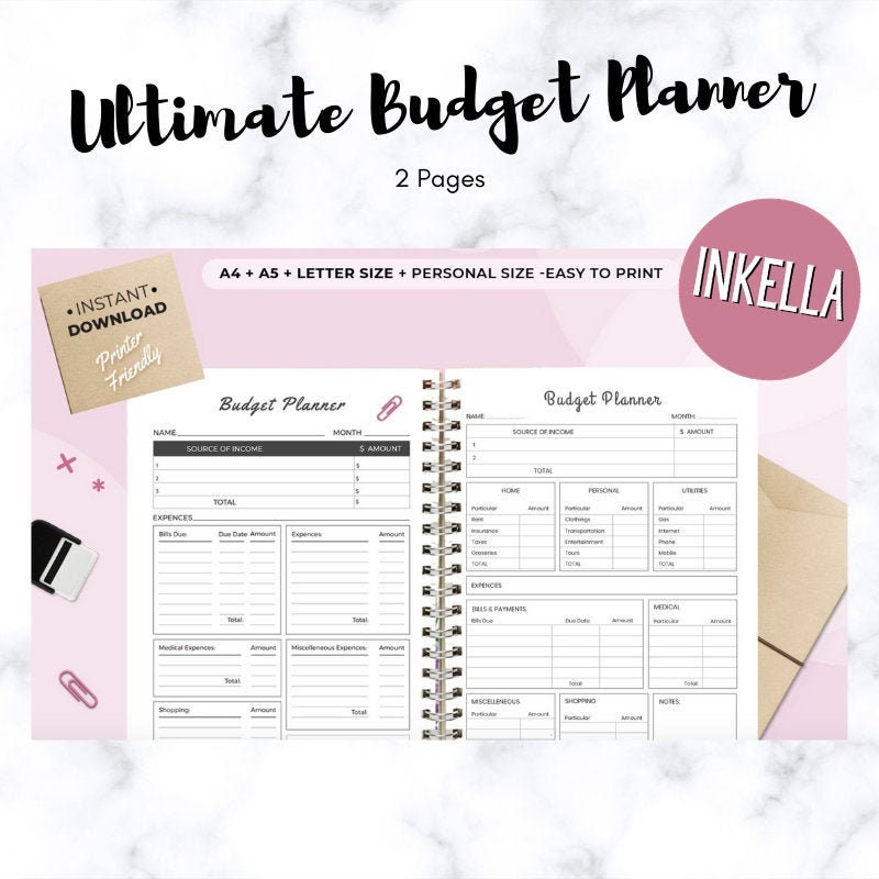 Ultimate Budget Expense Planner A4 A5 Letter Printable Etsy Ultimate Budget Expense Planner A4 A5 Letter Printable Etsy
