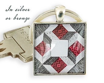 Quilt Block Keychain - Etsy