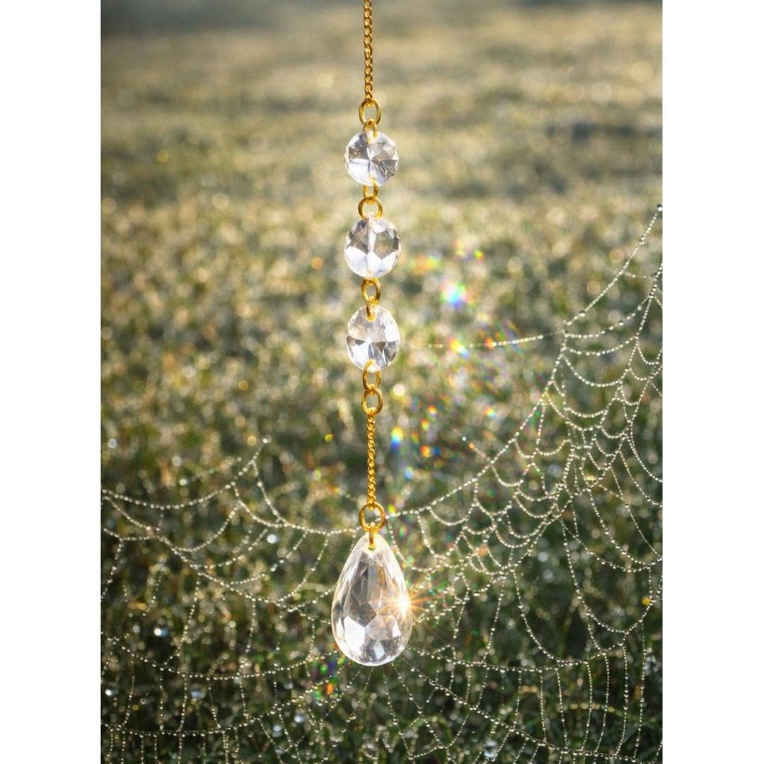 Teardrop Crystal Suncatcher – Rainbow Light Catcher, Mars Boho Window ...