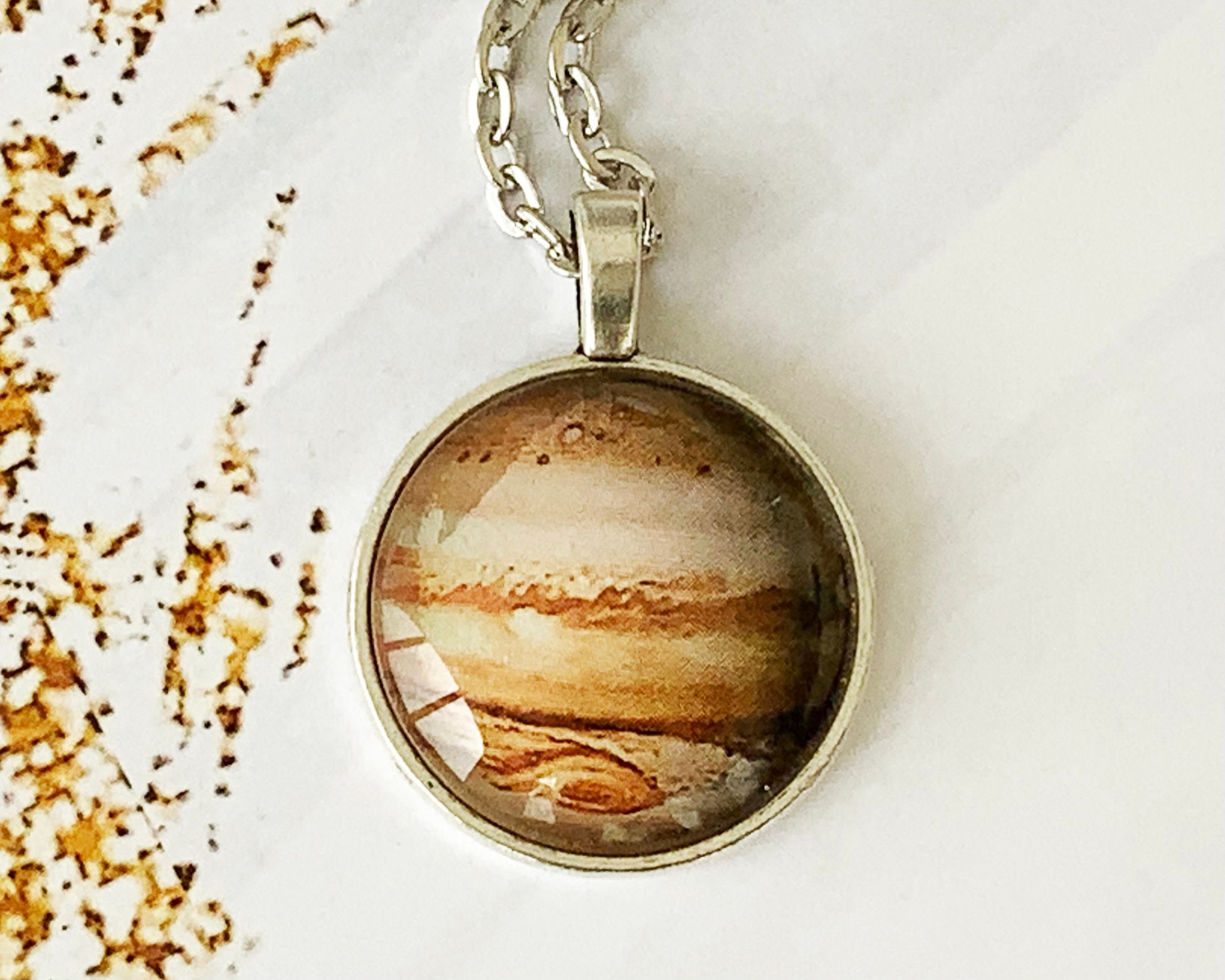 Jupiter necklace Space necklace Science jewelry Planet | Etsy