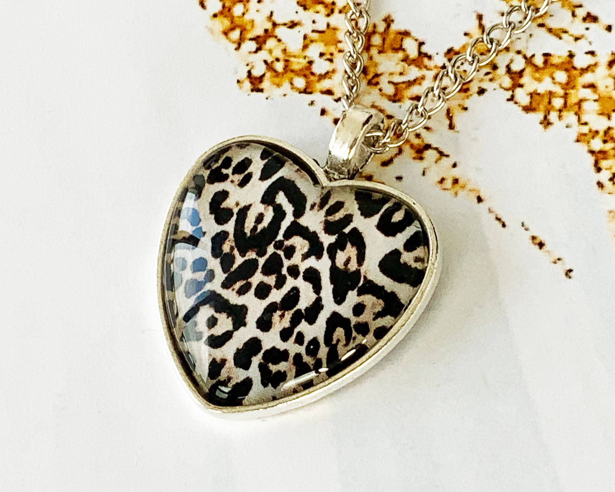 Leopard Necklace Leopard Print Jewelry Statement Necklace | Etsy