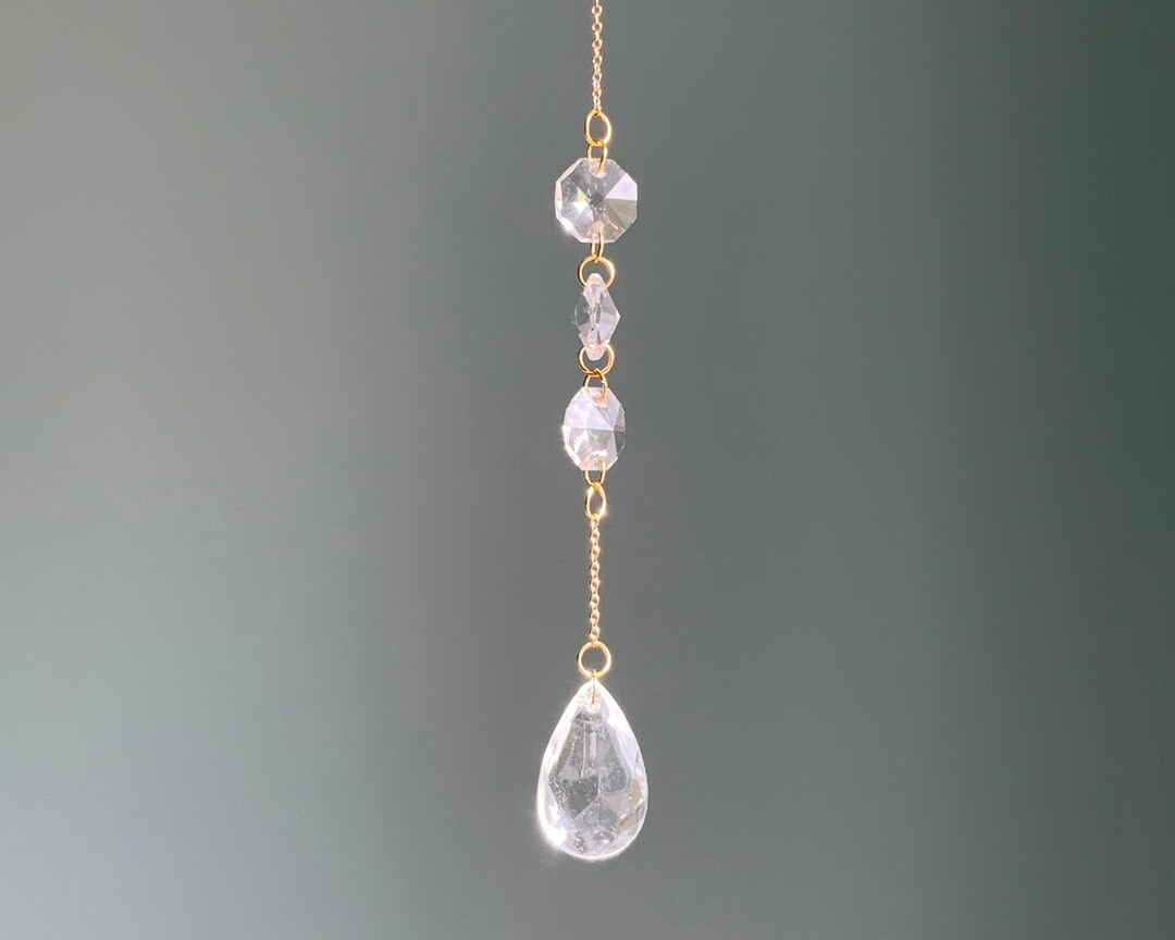 Teardrop Crystal Suncatcher – Rainbow Light Catcher, Mars Boho Window ...