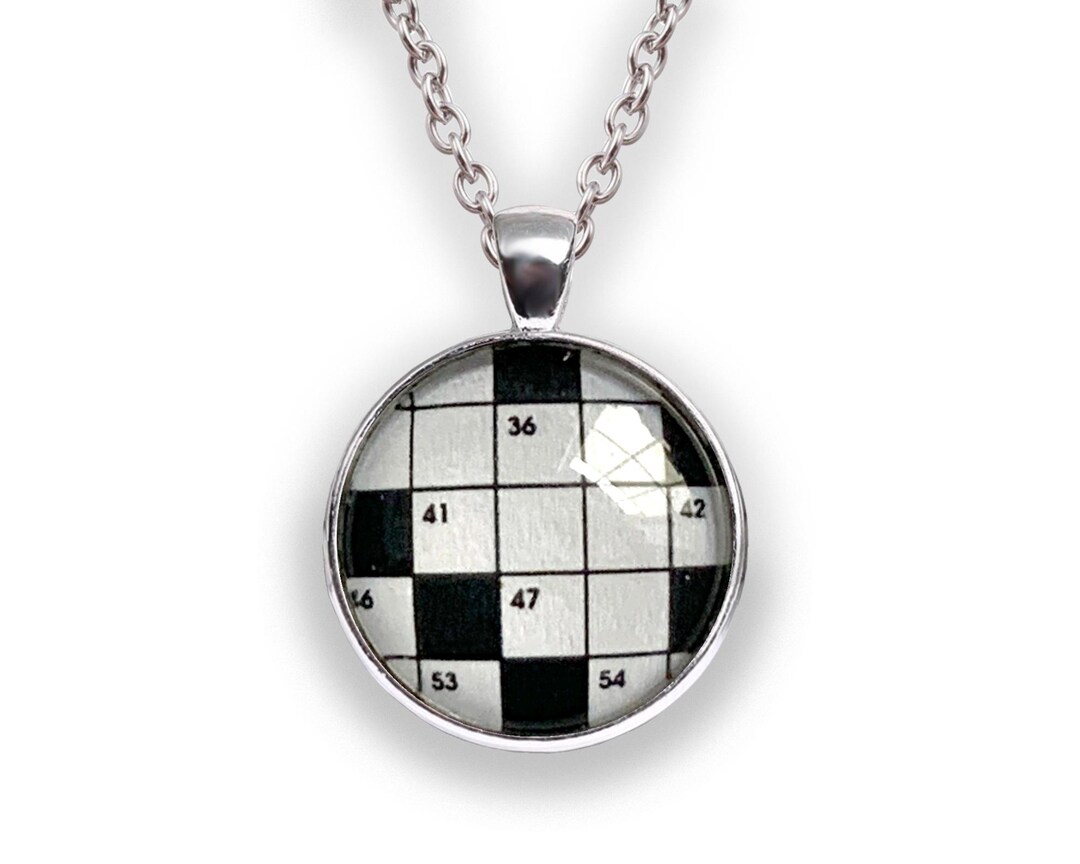 Crossword Puzzle Pendant Necklace: Gift for Puzzle Lovers - Etsy