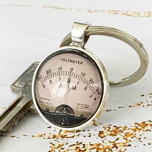 Vintage Voltmeter Key Ring, Voltmeter Key Chain, Gifts for Men, Gifts ...