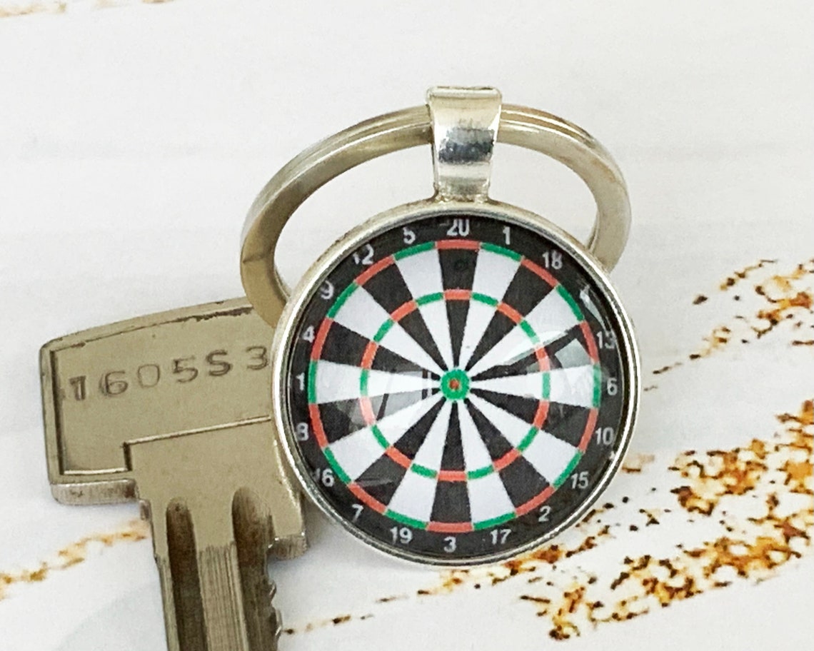 Dart Target Keychain Sport Key Chain Dart Player Key Ring | Etsy