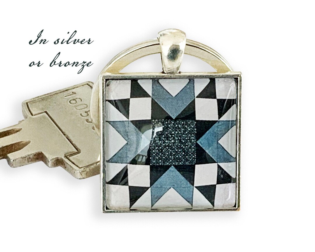 Blue Quilt Block Keychain Quilters Gift Quilting Key Chain - Etsy
