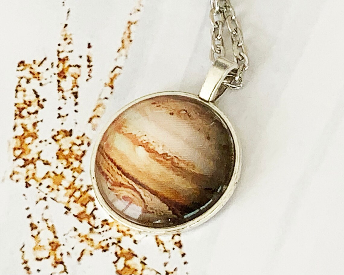 Jupiter Necklace, Space Necklace, Science Jewelry, Planet Necklace ...