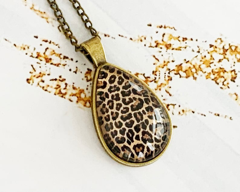 Leopard Jewelry Gift Set for Women Leopard Teardrop Necklace - Etsy