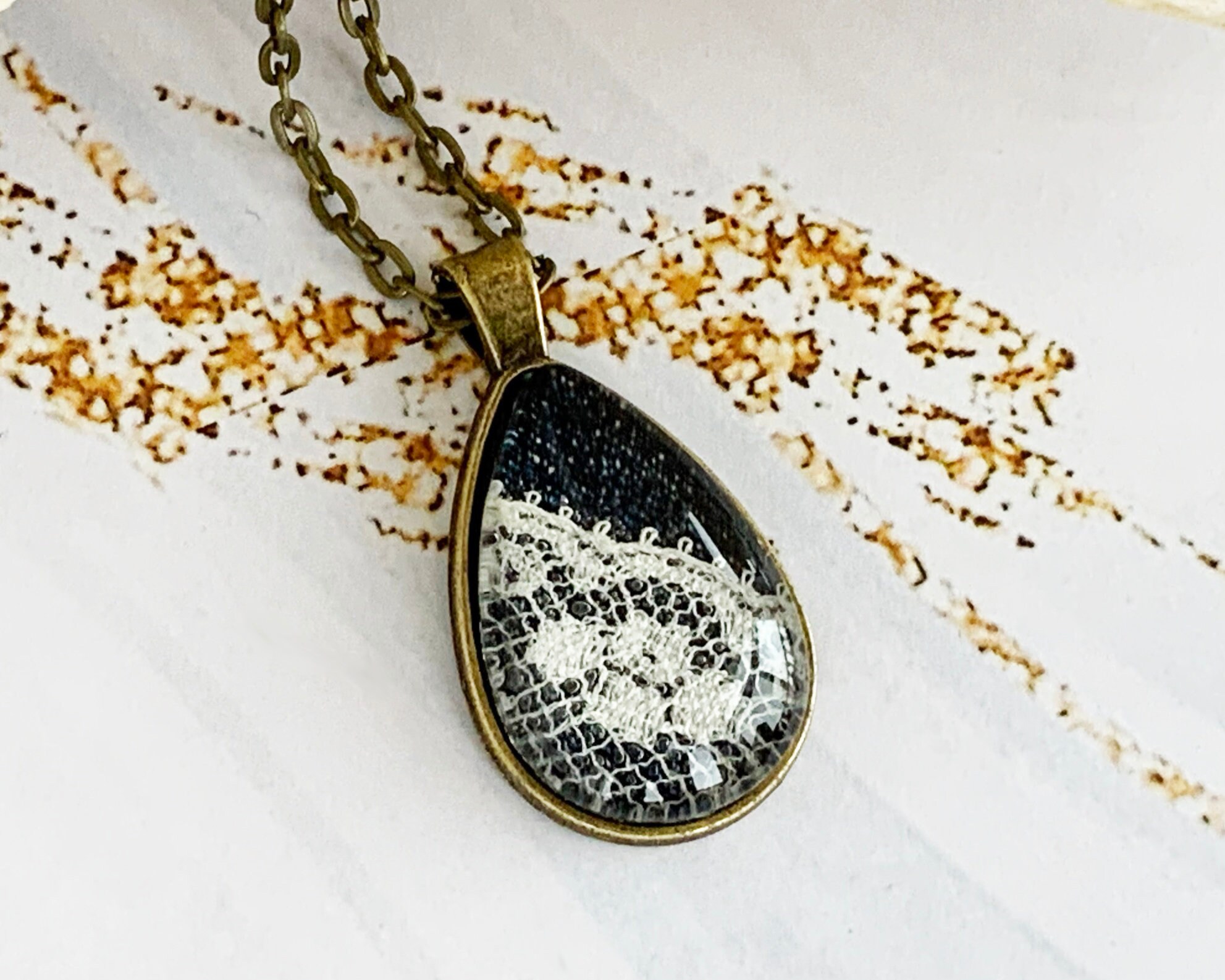 Wedding Lace Jewelry Lace Necklace 13th Anniversary Gift for | Etsy