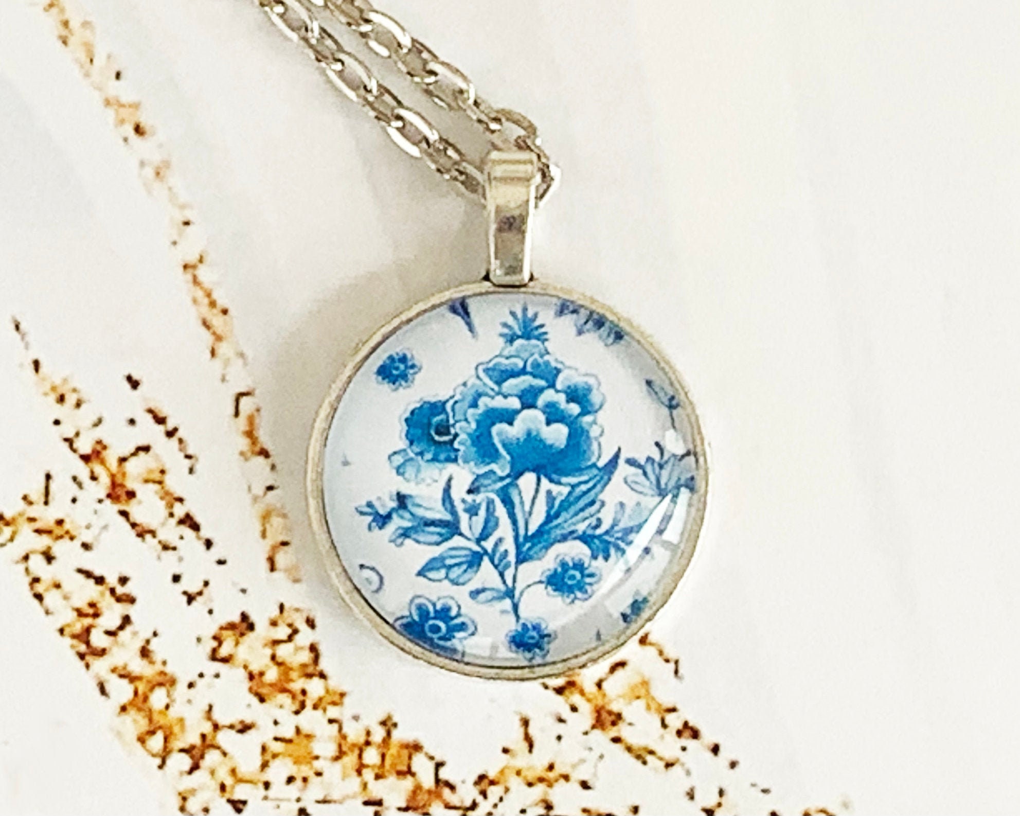 Delft Blue Necklace Delft Blue Jewelry Something Blue | Etsy