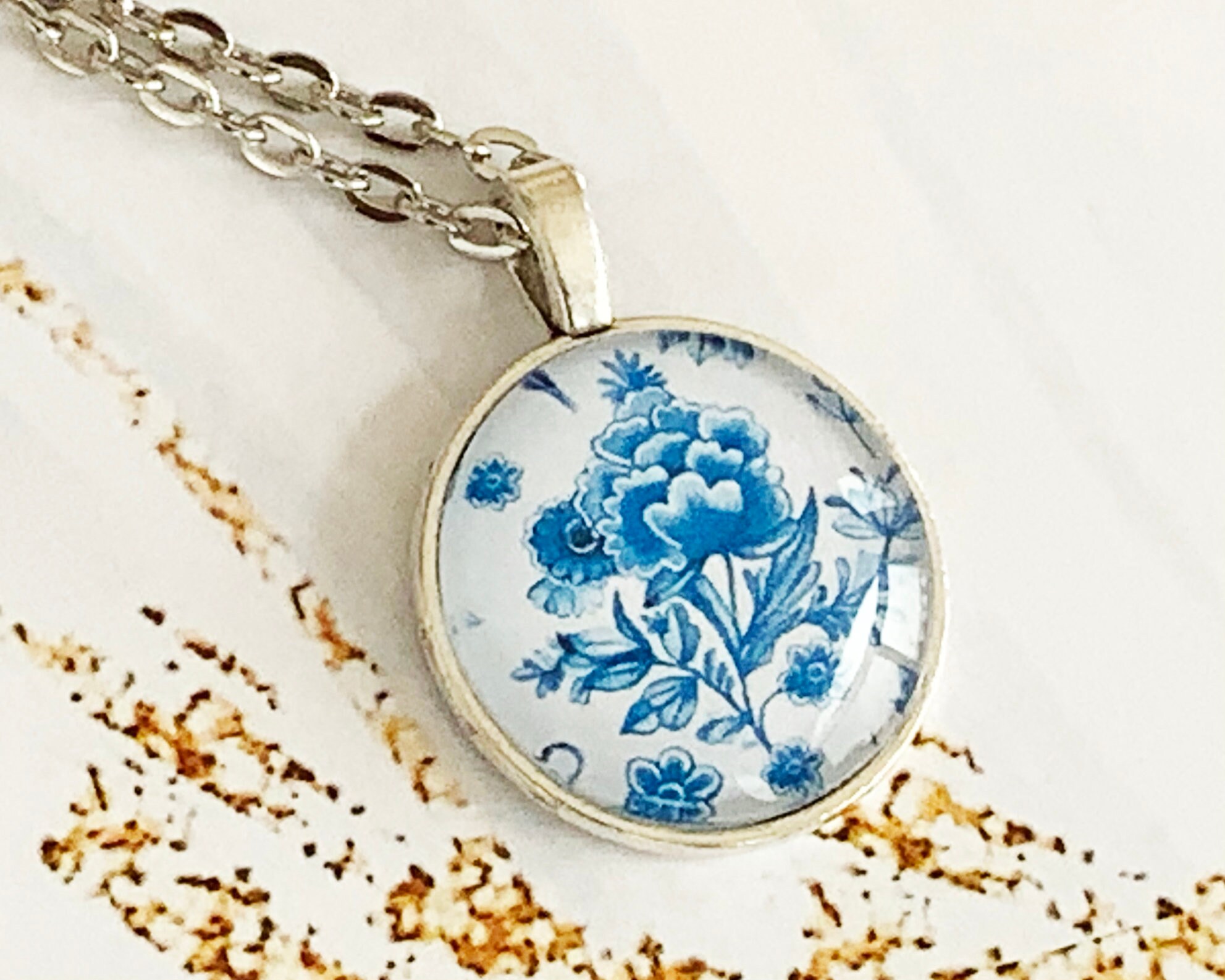 Delft Blue Necklace Delft Blue Jewelry Something Blue | Etsy