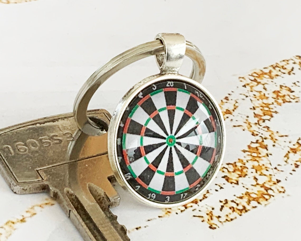 Dart Target Keychain Sport Key Chain Dart Player Key Ring | Etsy