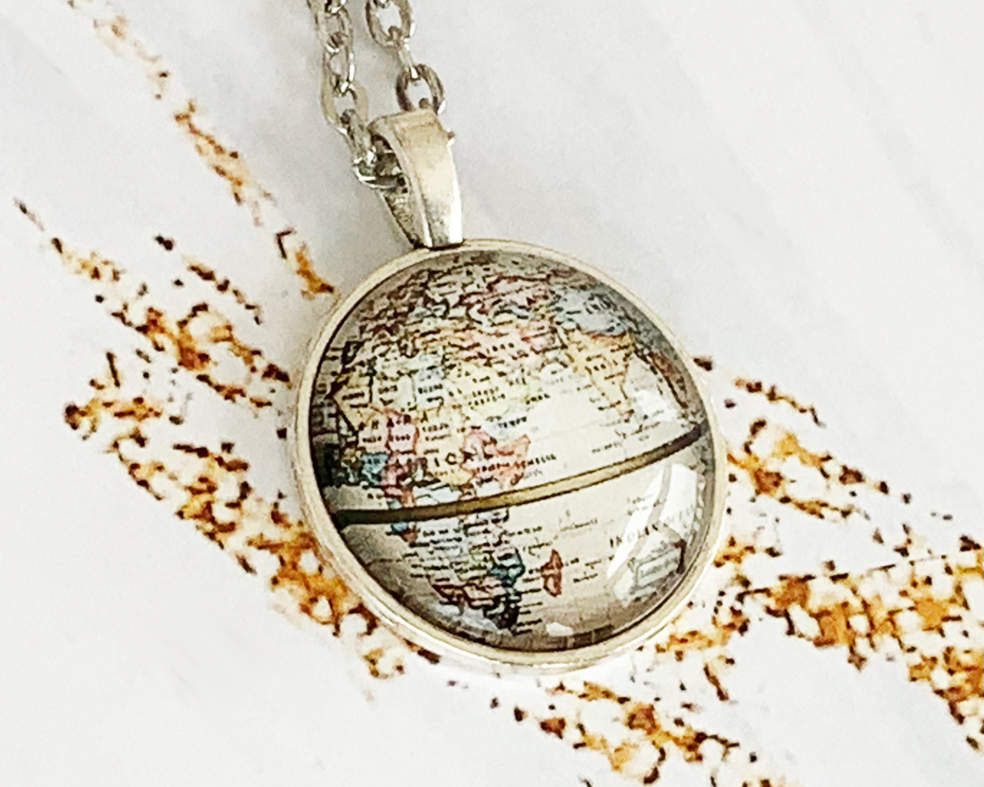 World Map Globe Necklace Earth Necklace Globe Necklace Map - Etsy