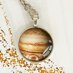 Jupiter Necklace, Space Necklace, Science Jewelry, Planet Necklace ...