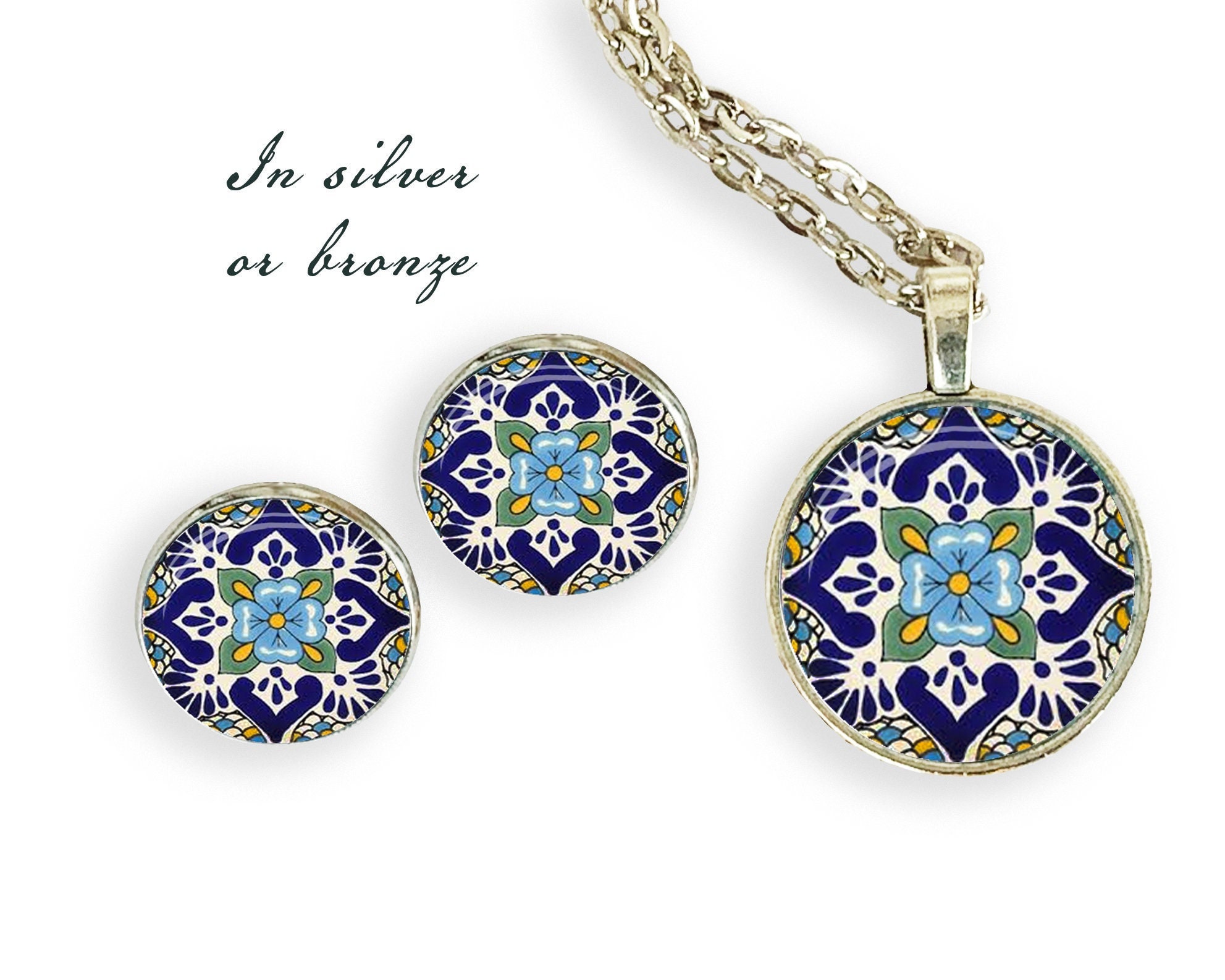 Portugal Gifts Jewelry Set for Women Portuguese Tile Necklace - Etsy