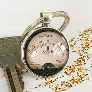 Vintage Voltmeter Key Ring, Voltmeter Key Chain, Gifts for Men, Gifts ...