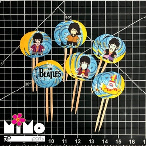 The Beatles Cupcake Toppers and Wrappers. Retro Rock'n - Etsy