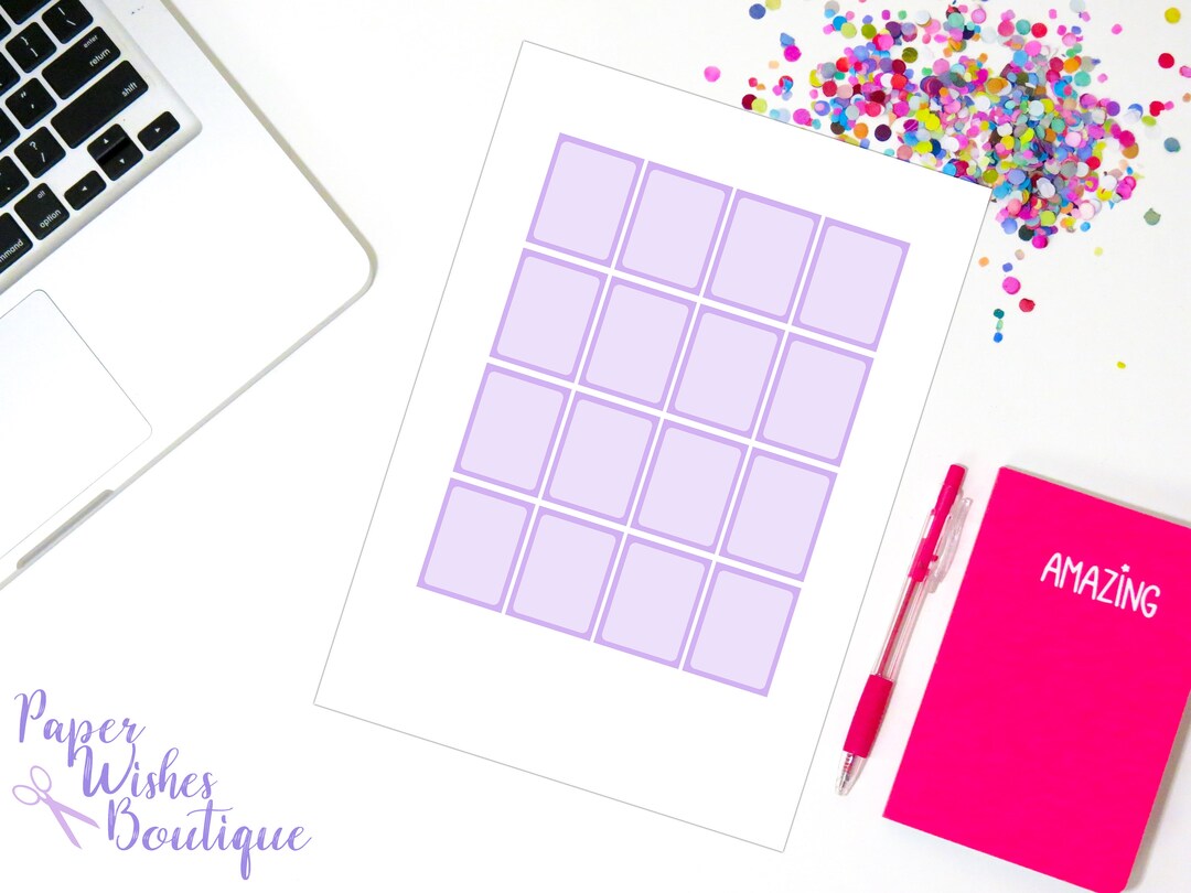 Erin Condren Full Planner Boxes Sticker Template CU - Etsy