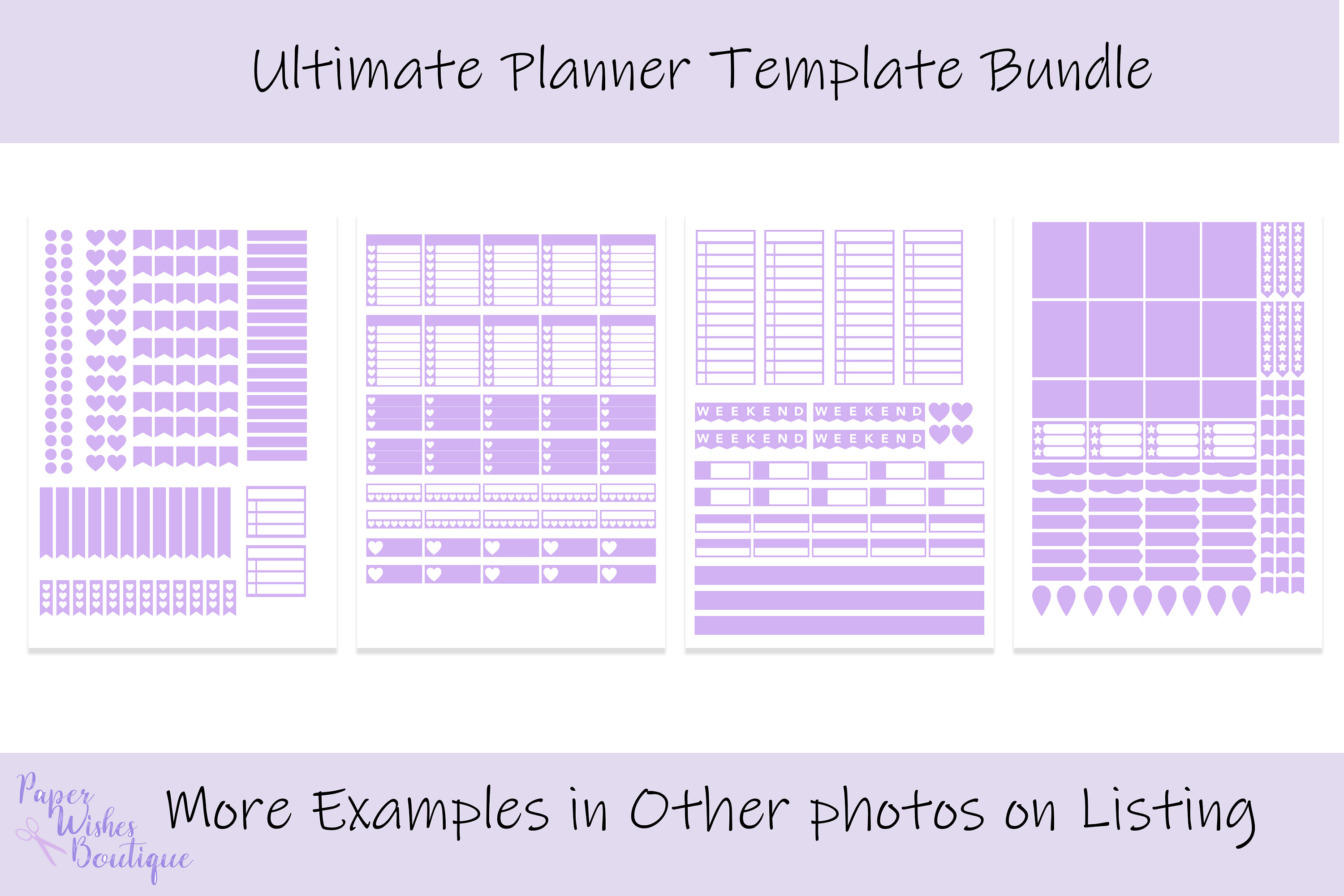 Planner Sticker Template Organisation DIY Commercial Use - Etsy