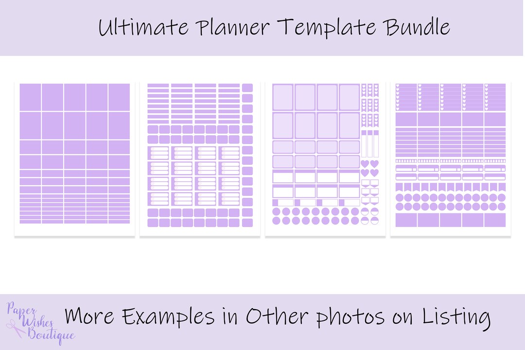 Planner Sticker Template Digital DIY Commercial Use - Etsy