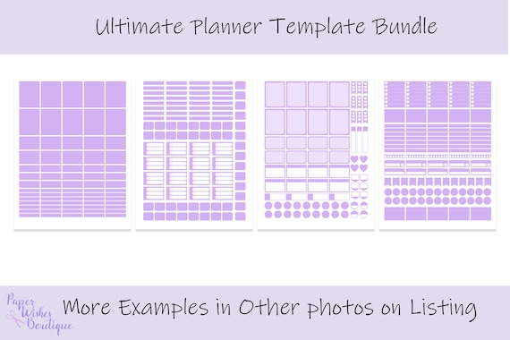 Planner Sticker Template Organisation DIY Commercial Use - Etsy