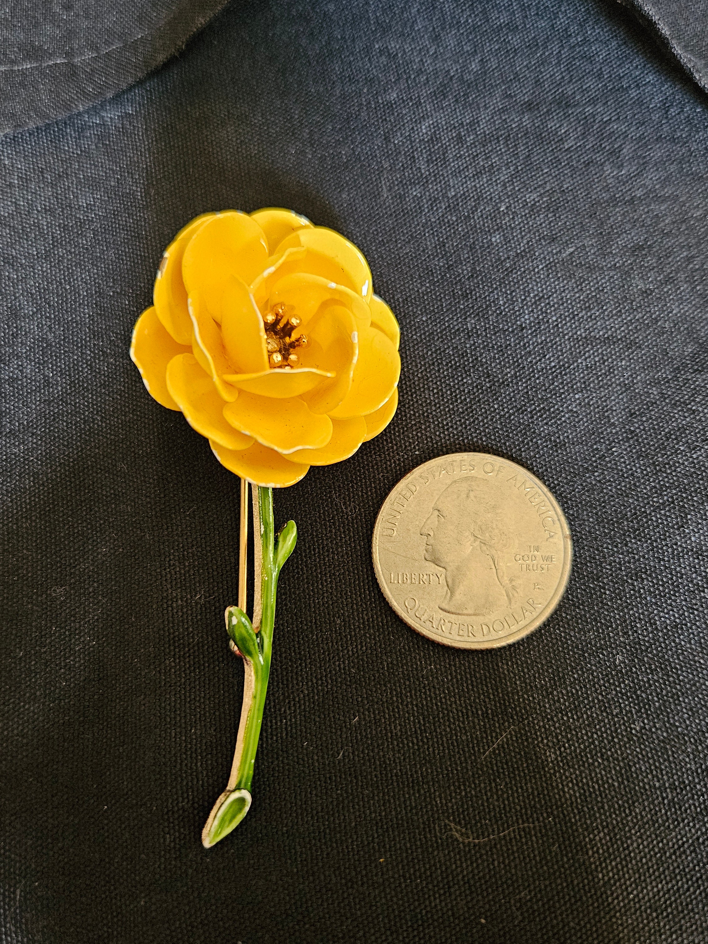 Crown Trifari Yellow Rose Brooch. This Enameled Yellow Rose Brooch is ...