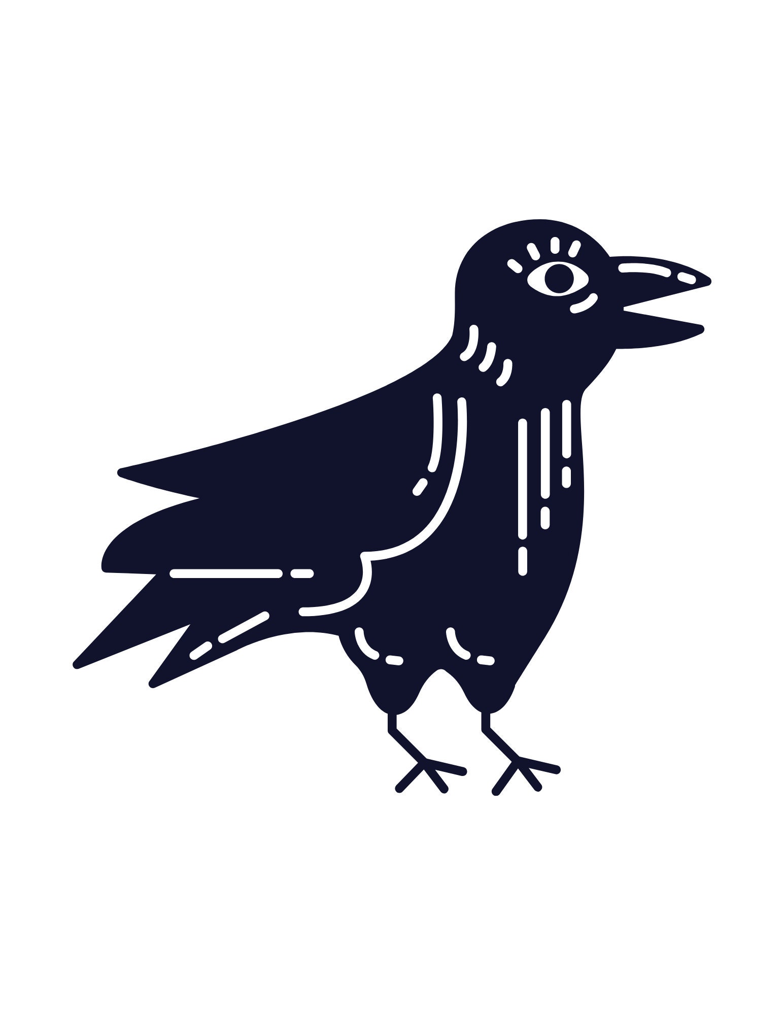 Crow Decal Magic Decal simple Decal Watercolor Drawn | Etsy