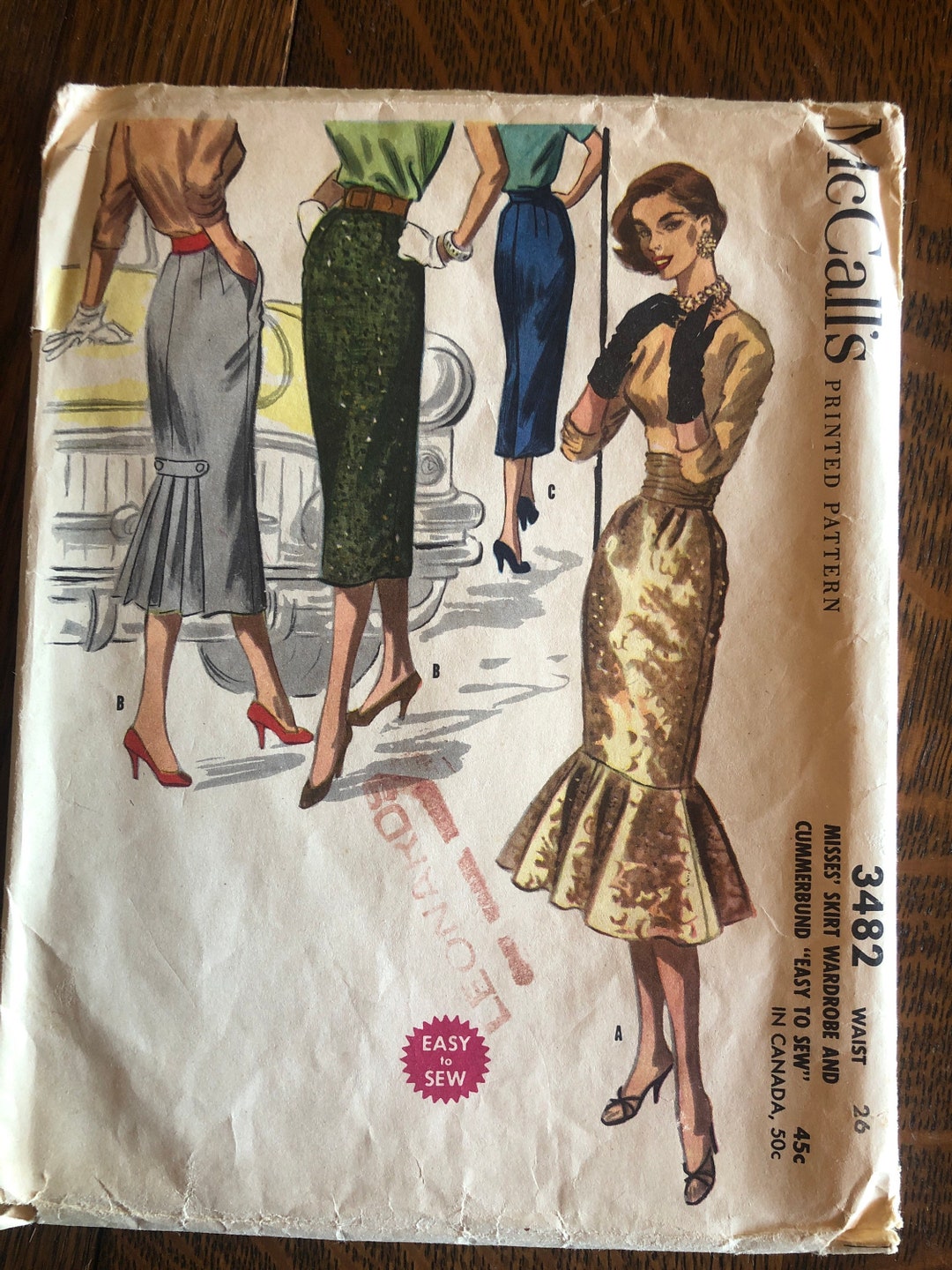 Vintage Mccalls Skirt Pattern - Etsy