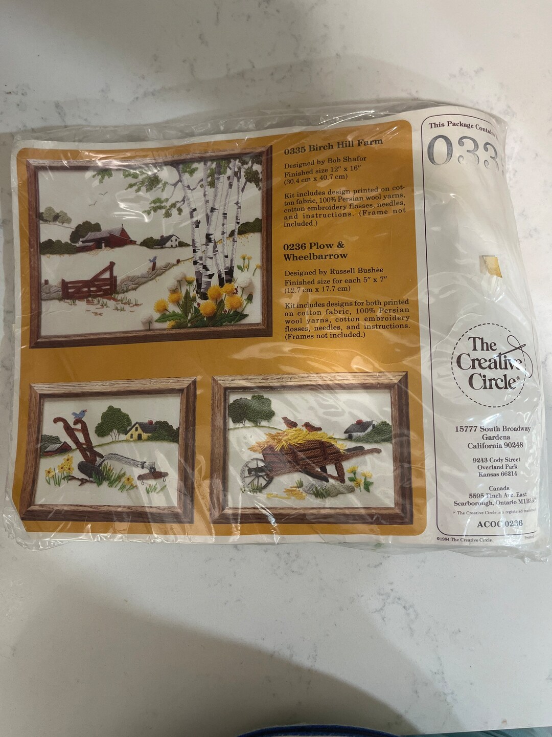 Vintage Crewel Kit by the Creative Circle 0335 Birch Hill Farm - Etsy