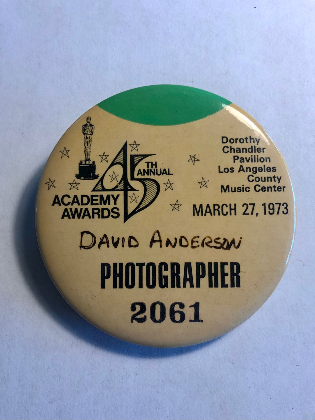 Vintage Academy Awards Photographer Pass 1973 - Etsy