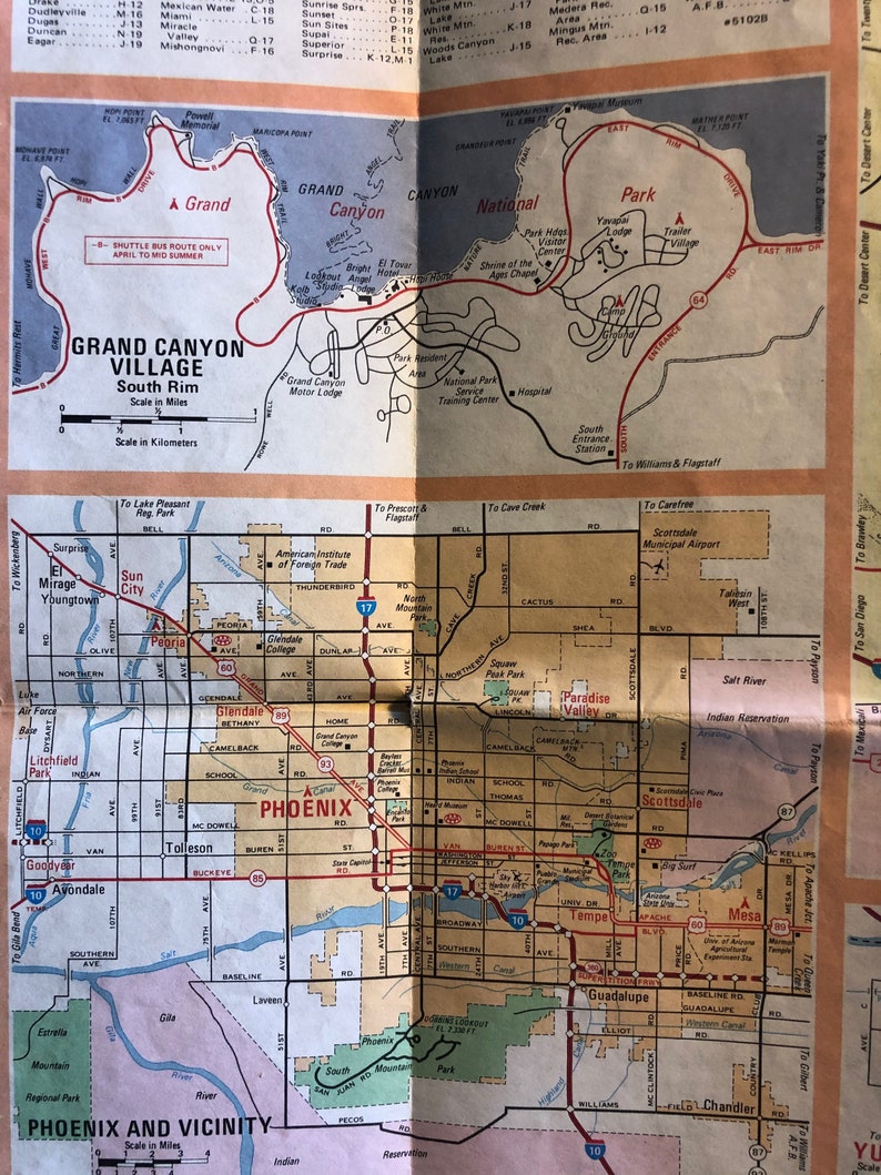 Vintage AAA Map Arizona and New Mexico C1978 - Etsy