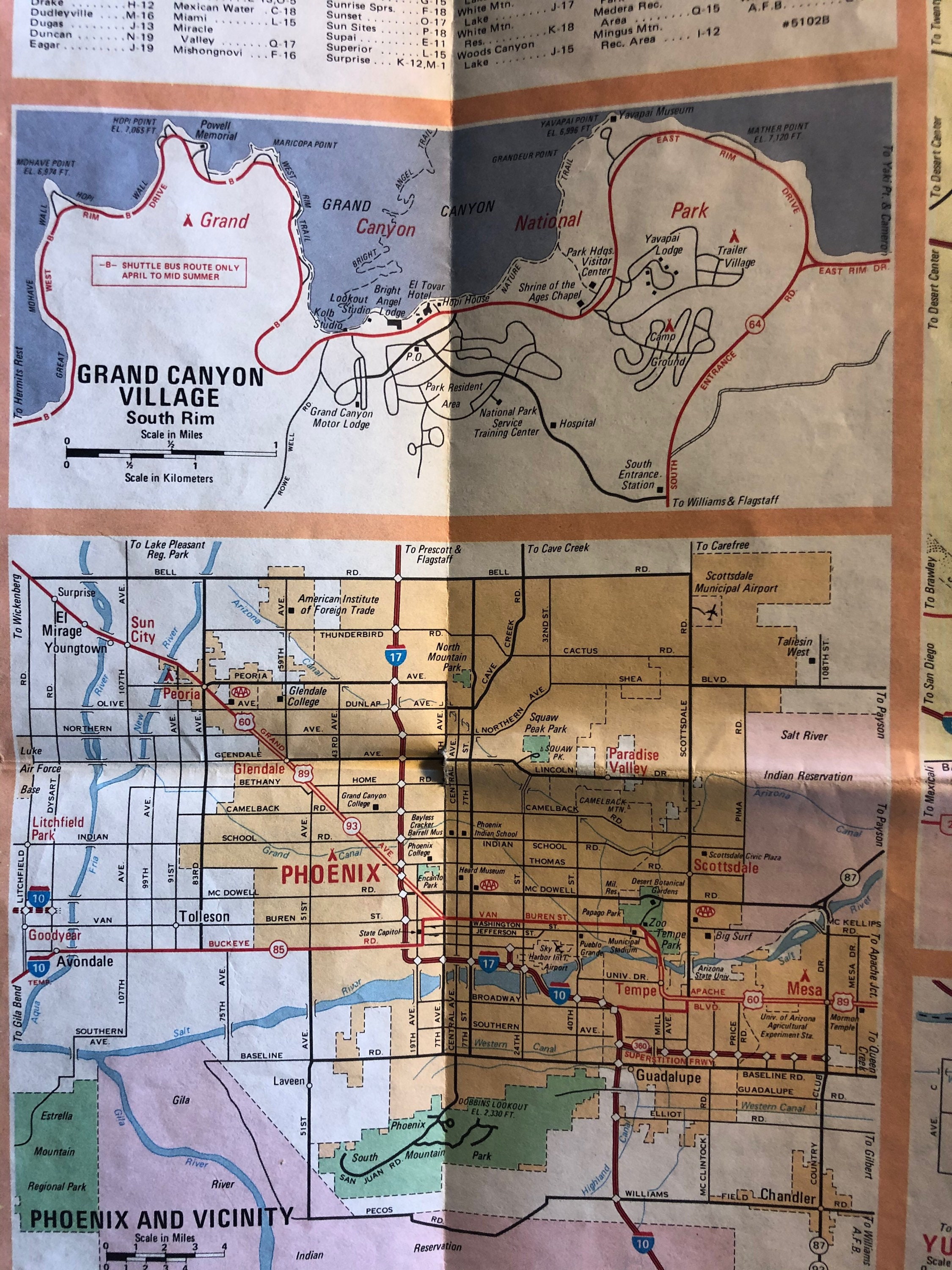 Vintage AAA map Arizona and New Mexico c1978 - Etsy