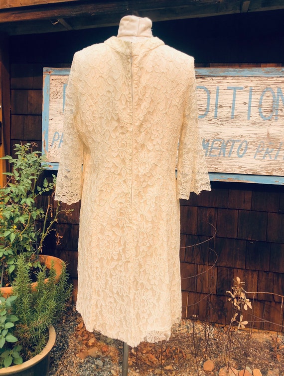Vintage mod white lace dress - Gem