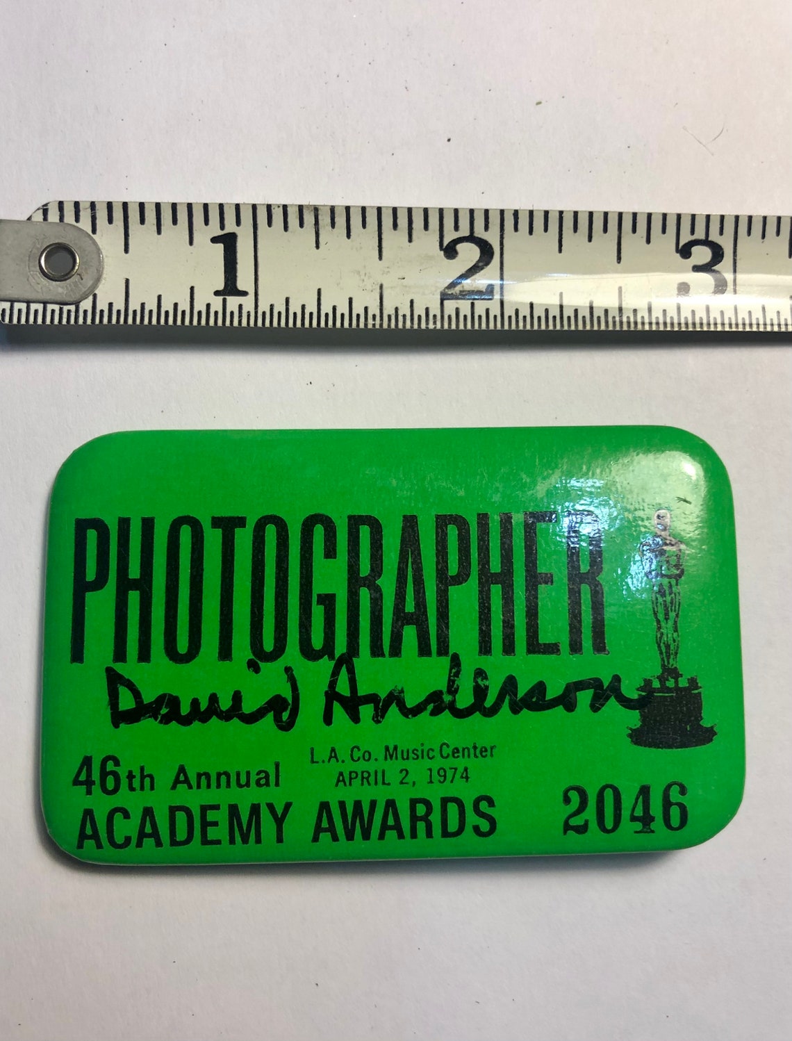 Vintage 46th Academy Awards Photographer Pass 1974 - Etsy