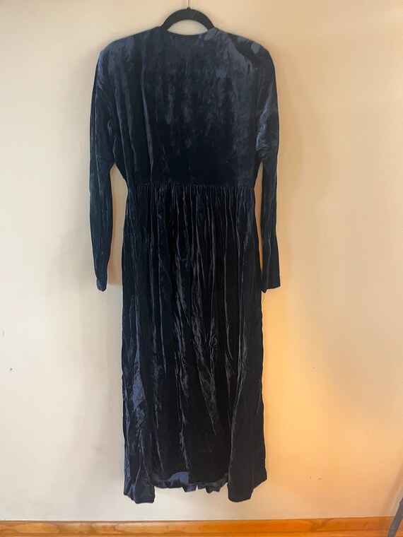 Liza Lyn nineties crushed blue velvet button down dre… - Gem
