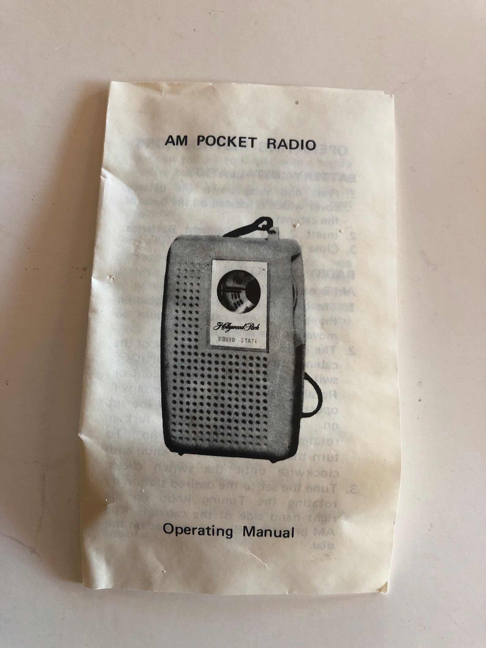 Vintage Solid State Am Pocket Radio From Hollywood Park. New - Etsy