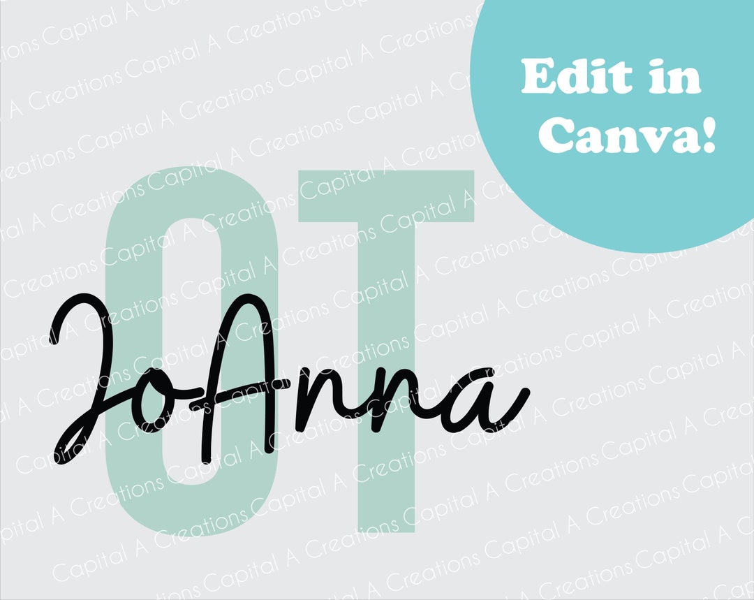 OT Name Design Template SVG - Etsy