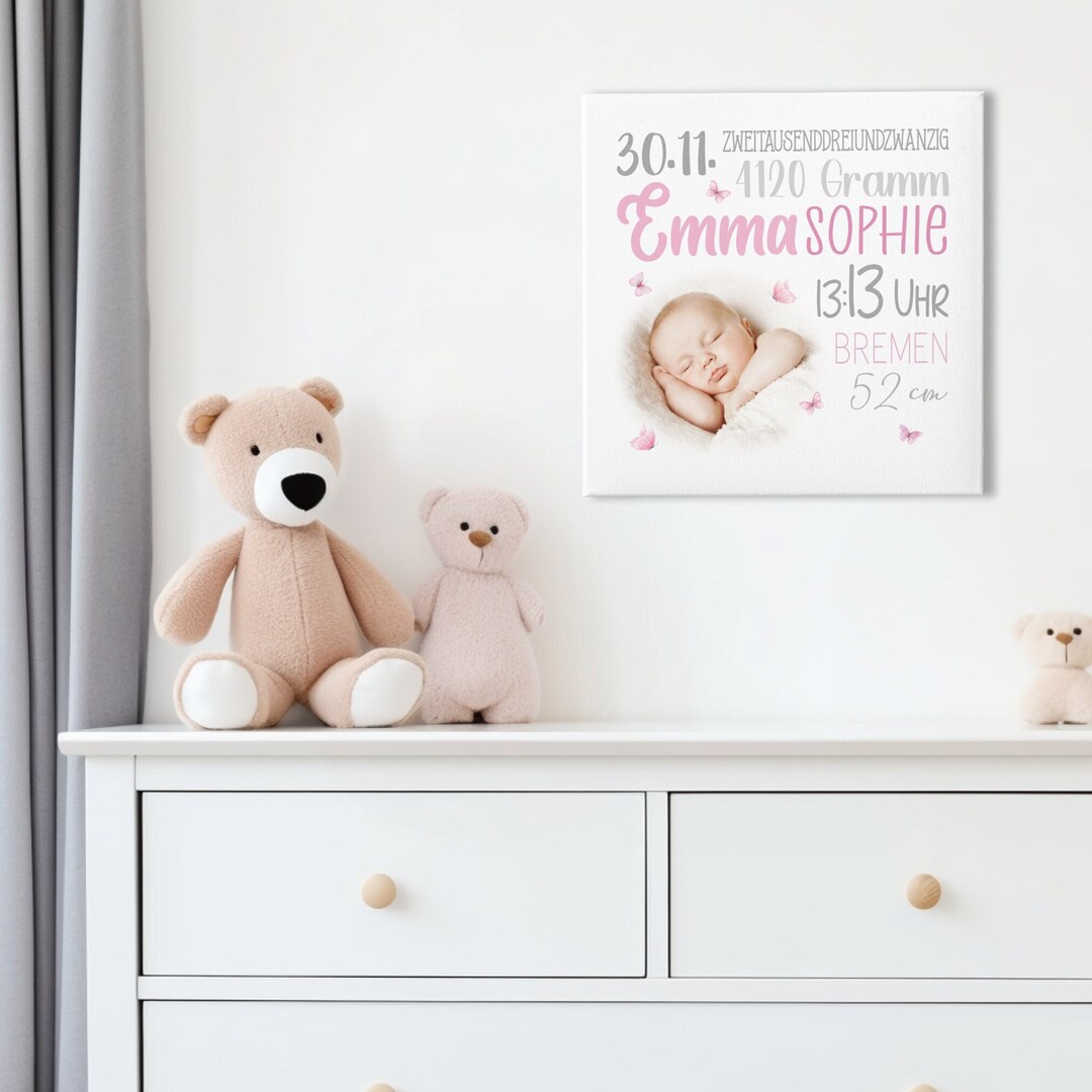Mural for Birth/baptism Emma Sophie With Name & Dates of Birth Baby ...
