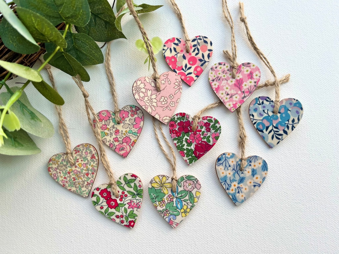 Liberty Tana Lawn Wooden Heart Decoration: Valentine's Gift - Etsy