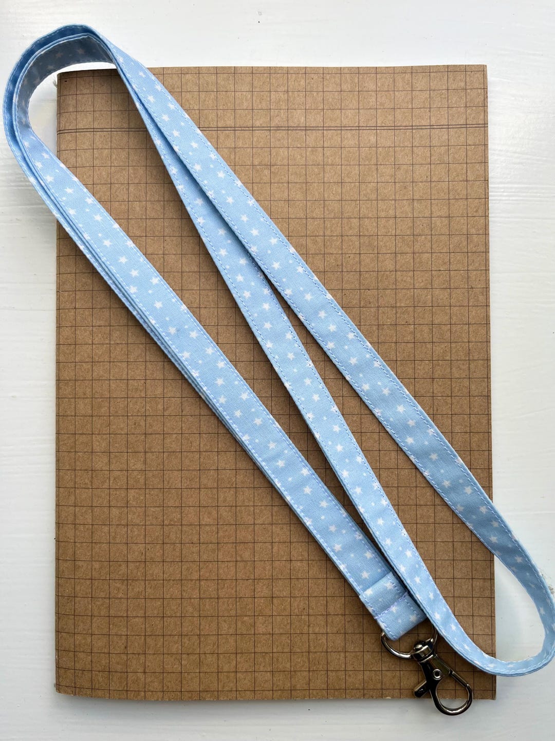 Little Stars - Powder Blue Skinny Fabric Lanyard - Etsy