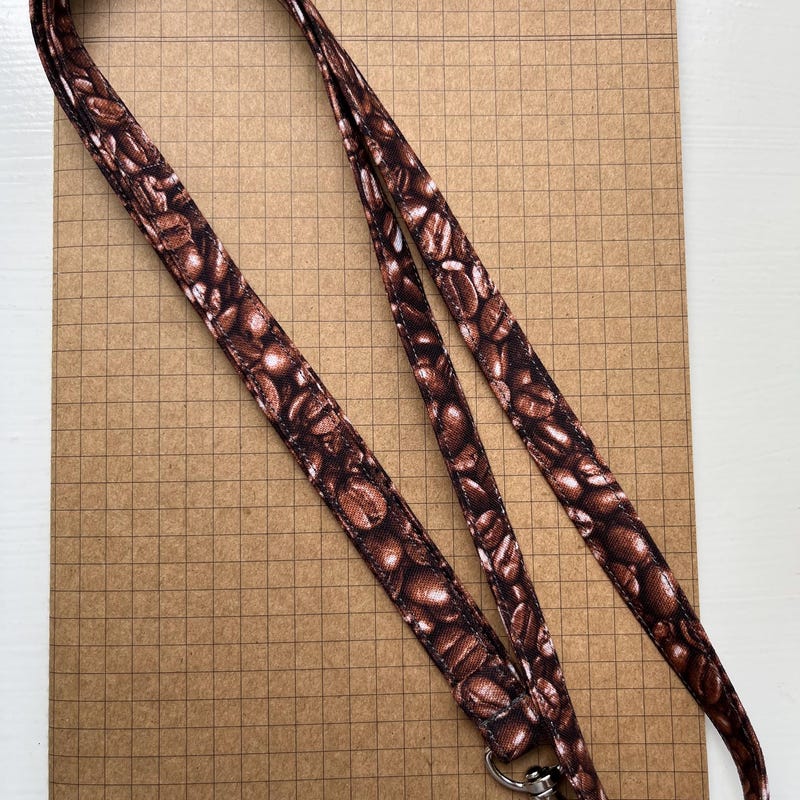 Fabric Lanyard Coffee - Etsy UK