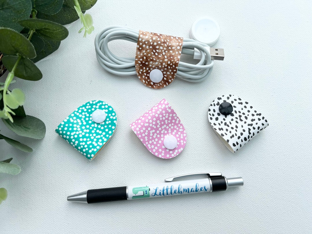 Cable Keeper, Cord Holder, Cable Tidy Spotty Dotty Faux Leather - Etsy