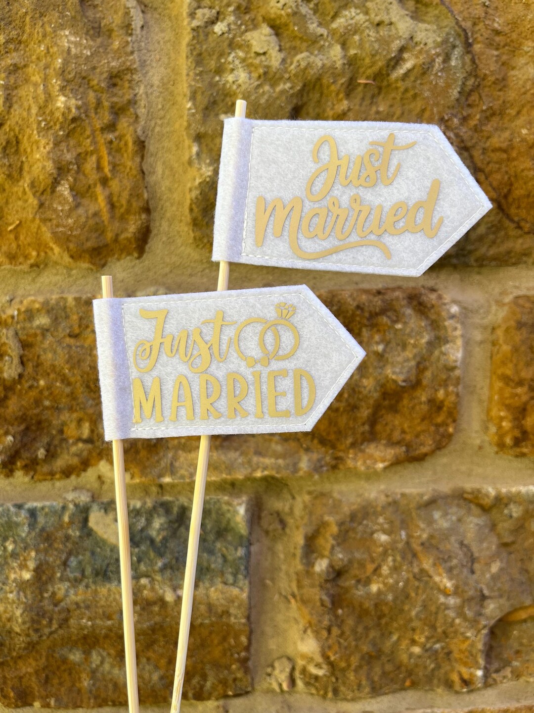 Personalised Just Married Mini Flag Felt Decoration - Etsy