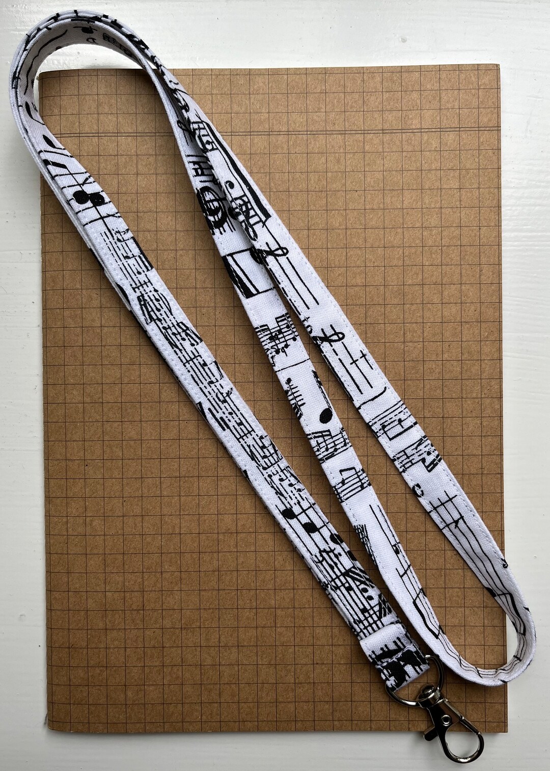 White Music Multi Direction Fabric Lanyard - Etsy