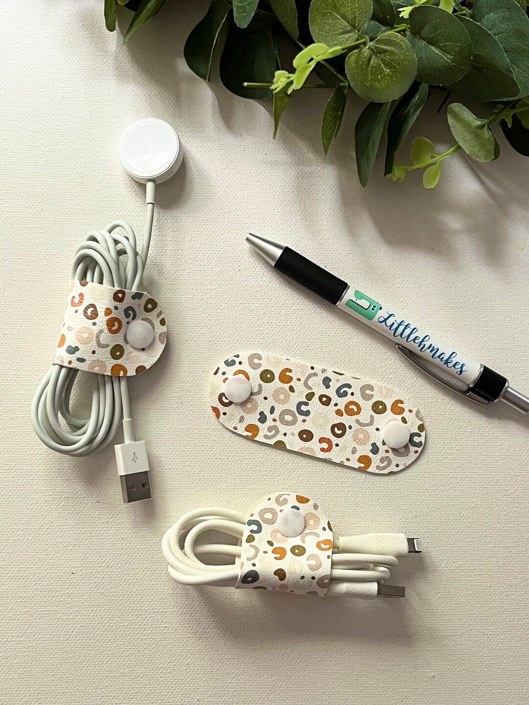 Cable Keeper, Cord Holder, Cable Tidy Animal Print Faux Leather - Etsy