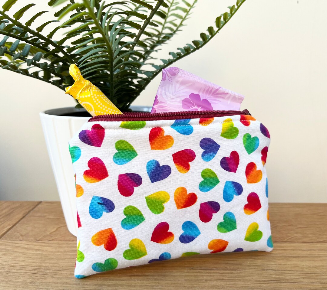 Sanitary Pouch, Feminine Hygiene Purse. Multicoloured Heart. - Etsy