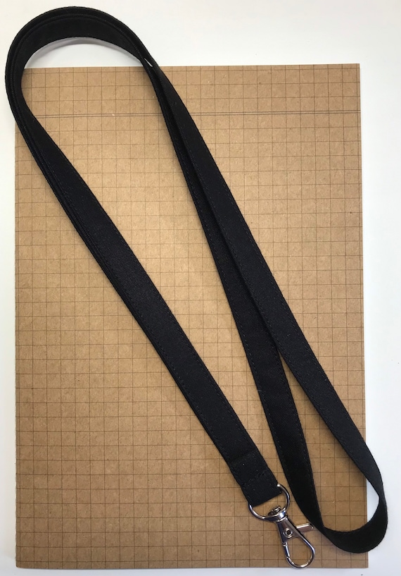Black Skinny Fabric Lanyard - Etsy