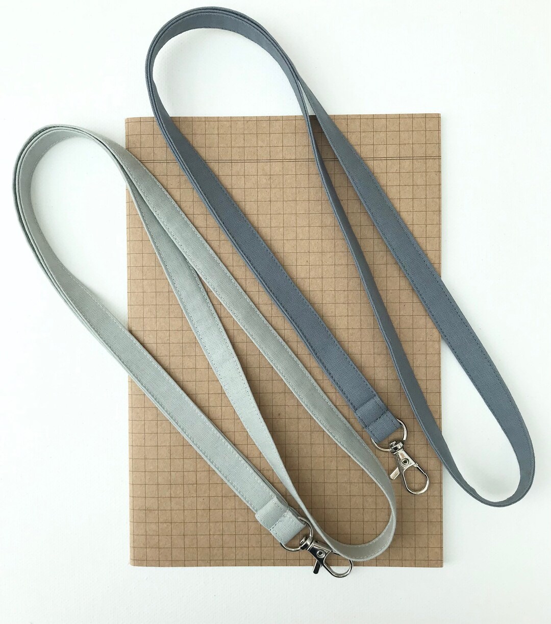 Minimalist Grey Skinny Fabric Lanyard - Etsy