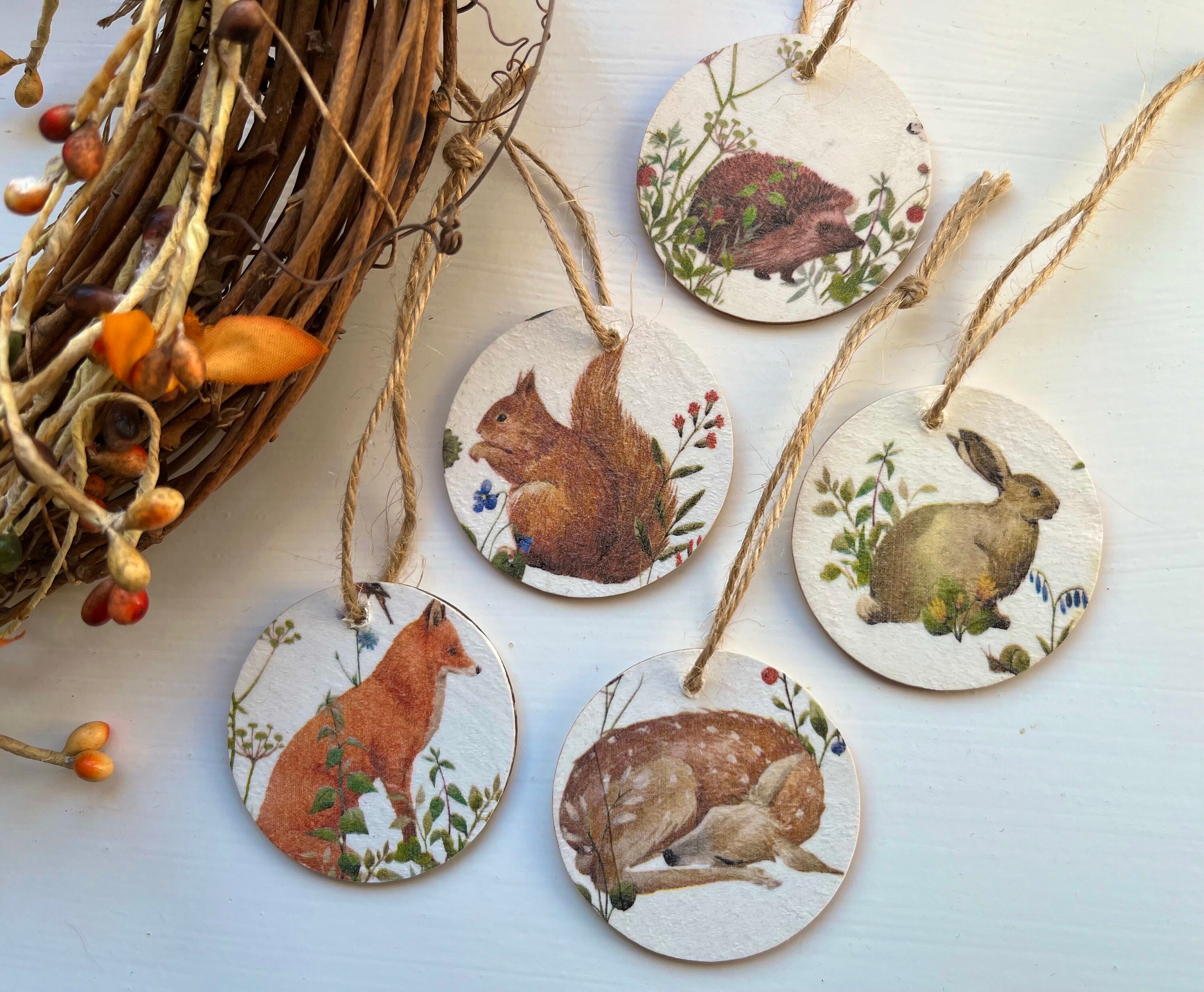 Woodland Animals Wooden Decoration, Autumn Decor, - Etsy